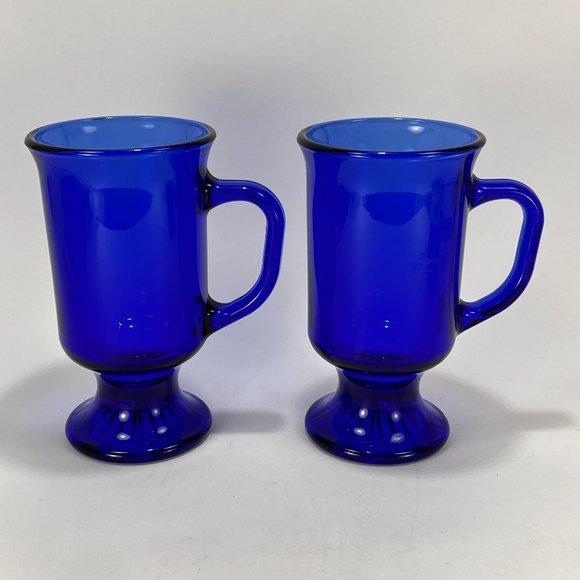 Anchor Hocking Dining Vtg Anchor Hocking Cobalt Blue Glass Irish